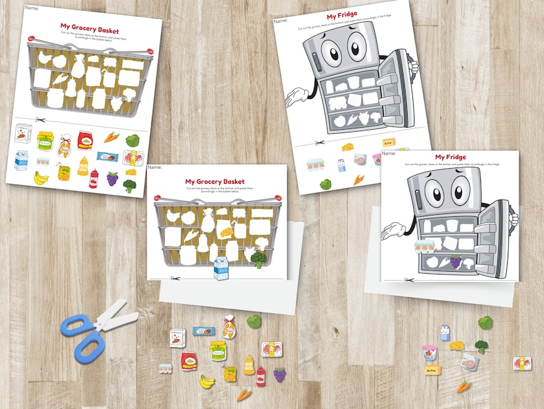 Printable DIY Toddler Cut and Paste, Learning Book, Busy Book ...