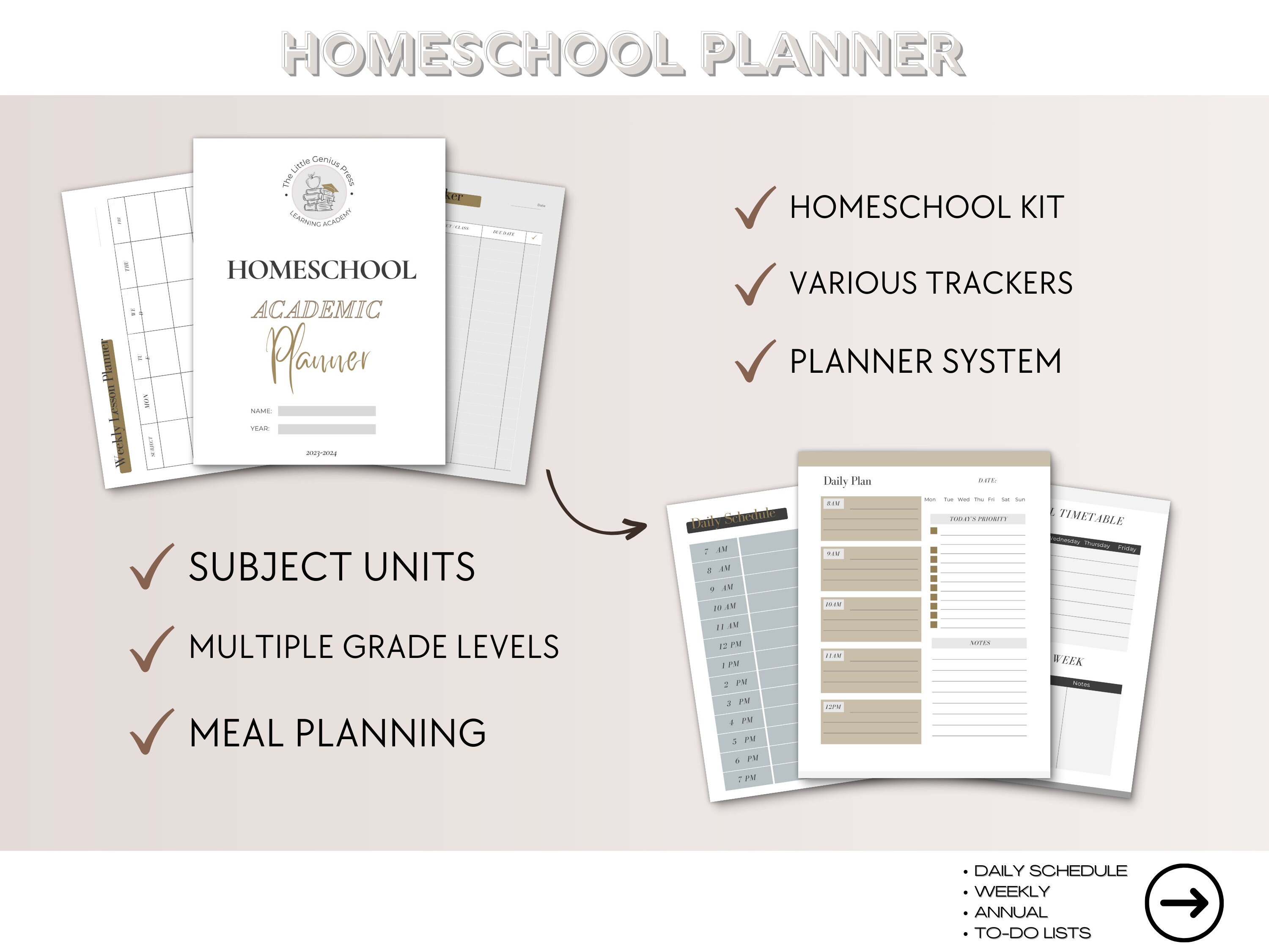 130 Homeschool Academic Planner Lesson Planner Homeschool - Etsy
