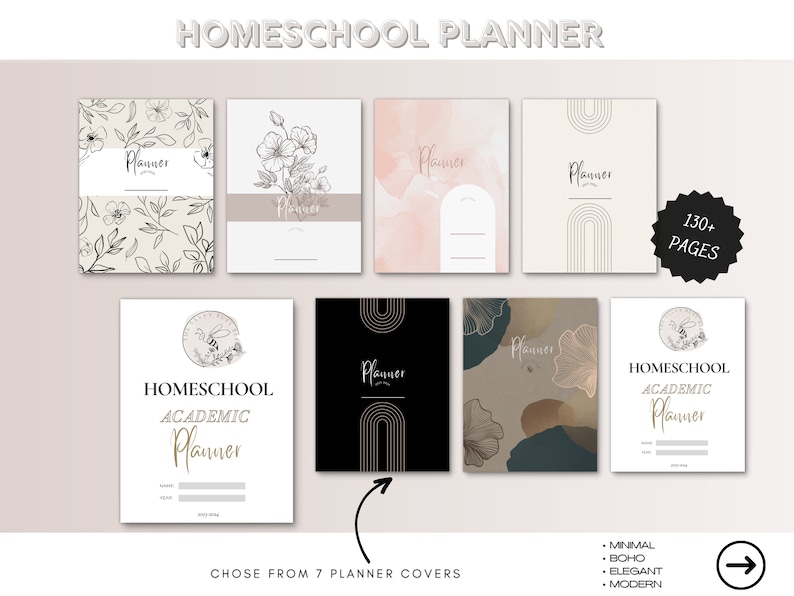 130 Homeschool Academic Planner, Lesson Planner, Homeschool Planner ...