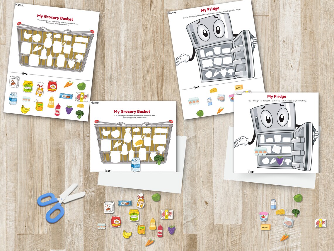 Preschool DIY Activity Bundle Cut and Paste Toddler - Etsy