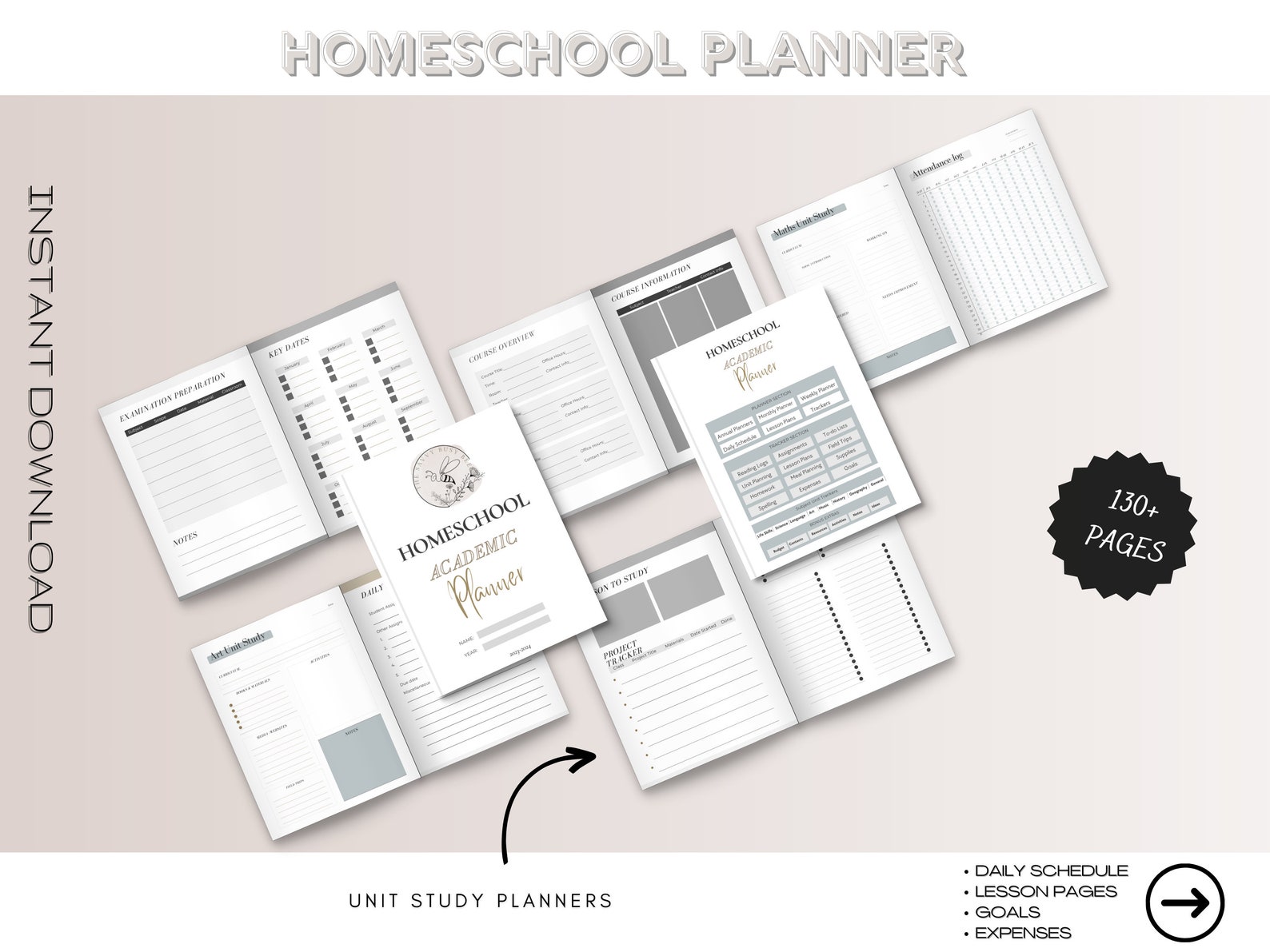 130 Homeschool Academic Planner Lesson Planner Homeschool - Etsy