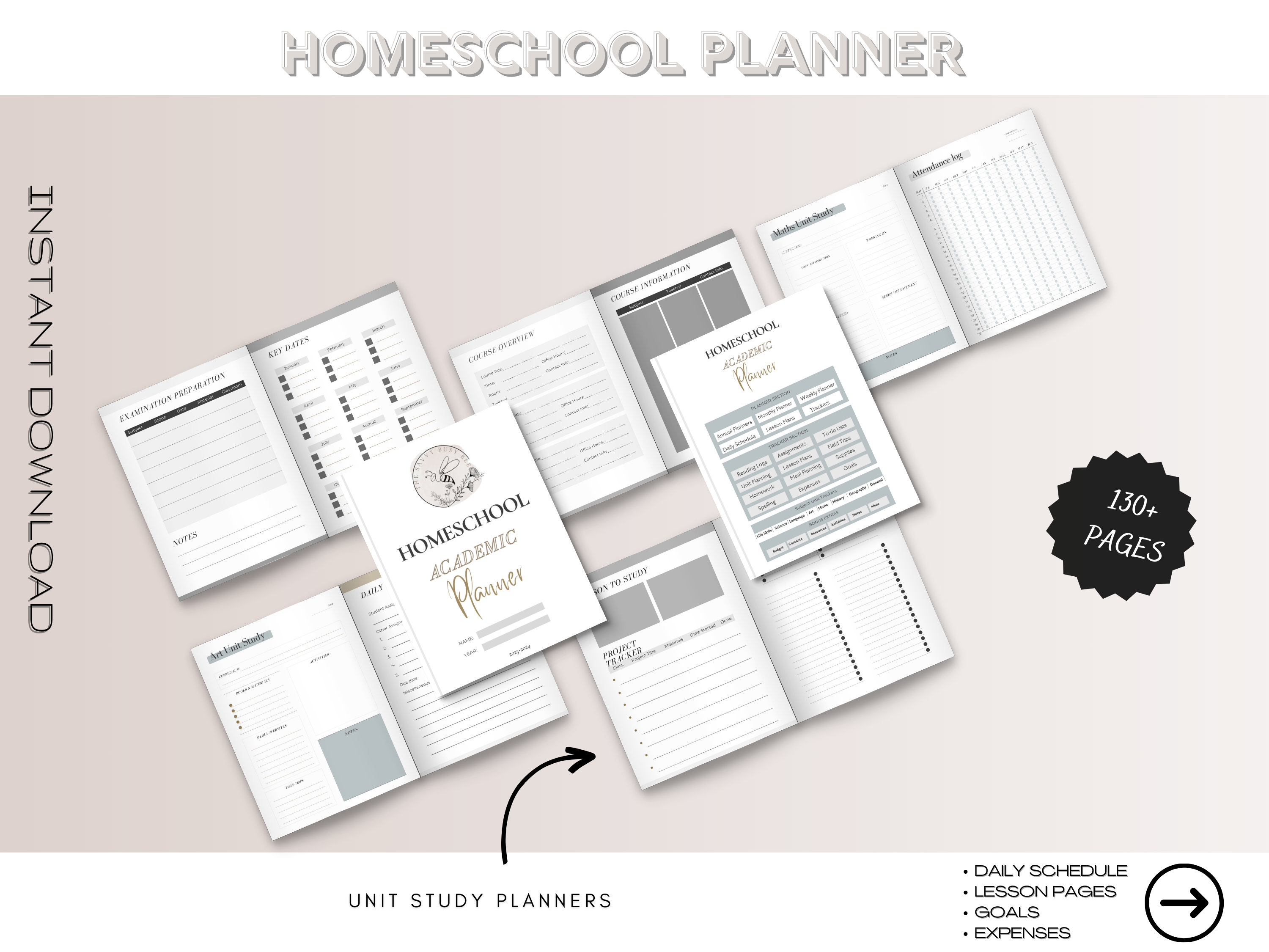 130 Homeschool Academic Planner Lesson Planner Homeschool - Etsy