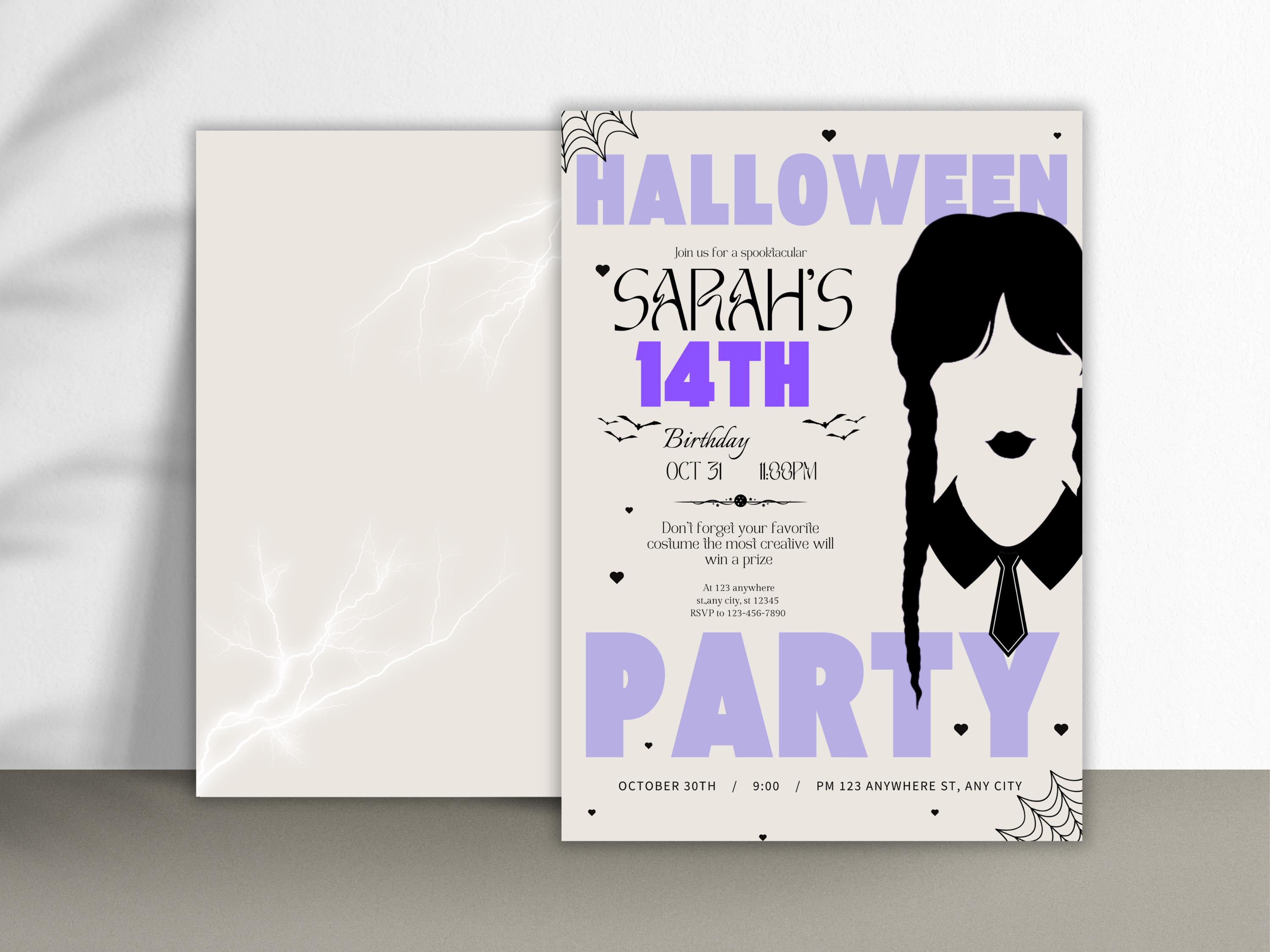 Editable Wednesday Birthday Invitation Template Printable and Digital ...