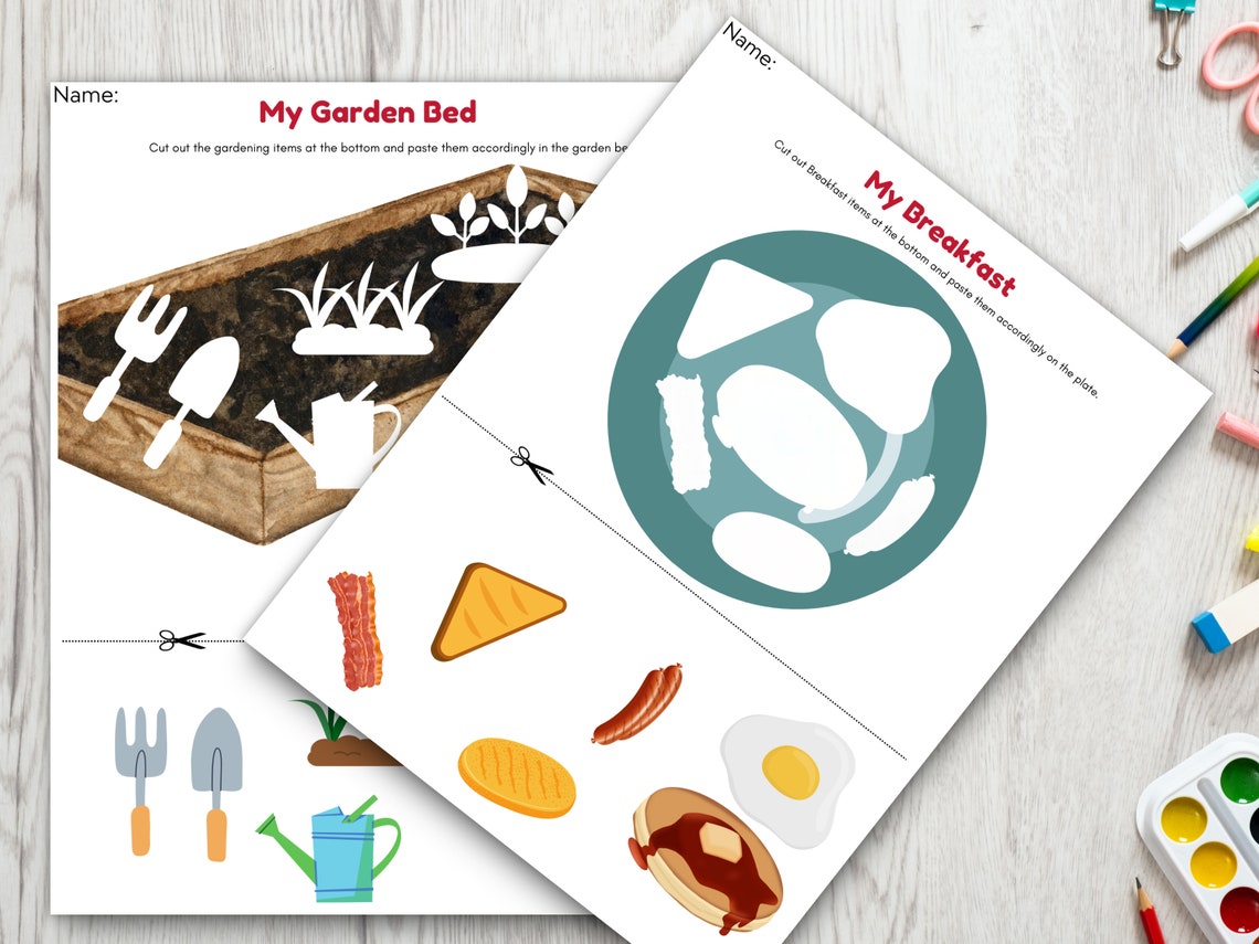 Printable DIY Toddler Cut and Paste, Learning Book, Busy Book ...
