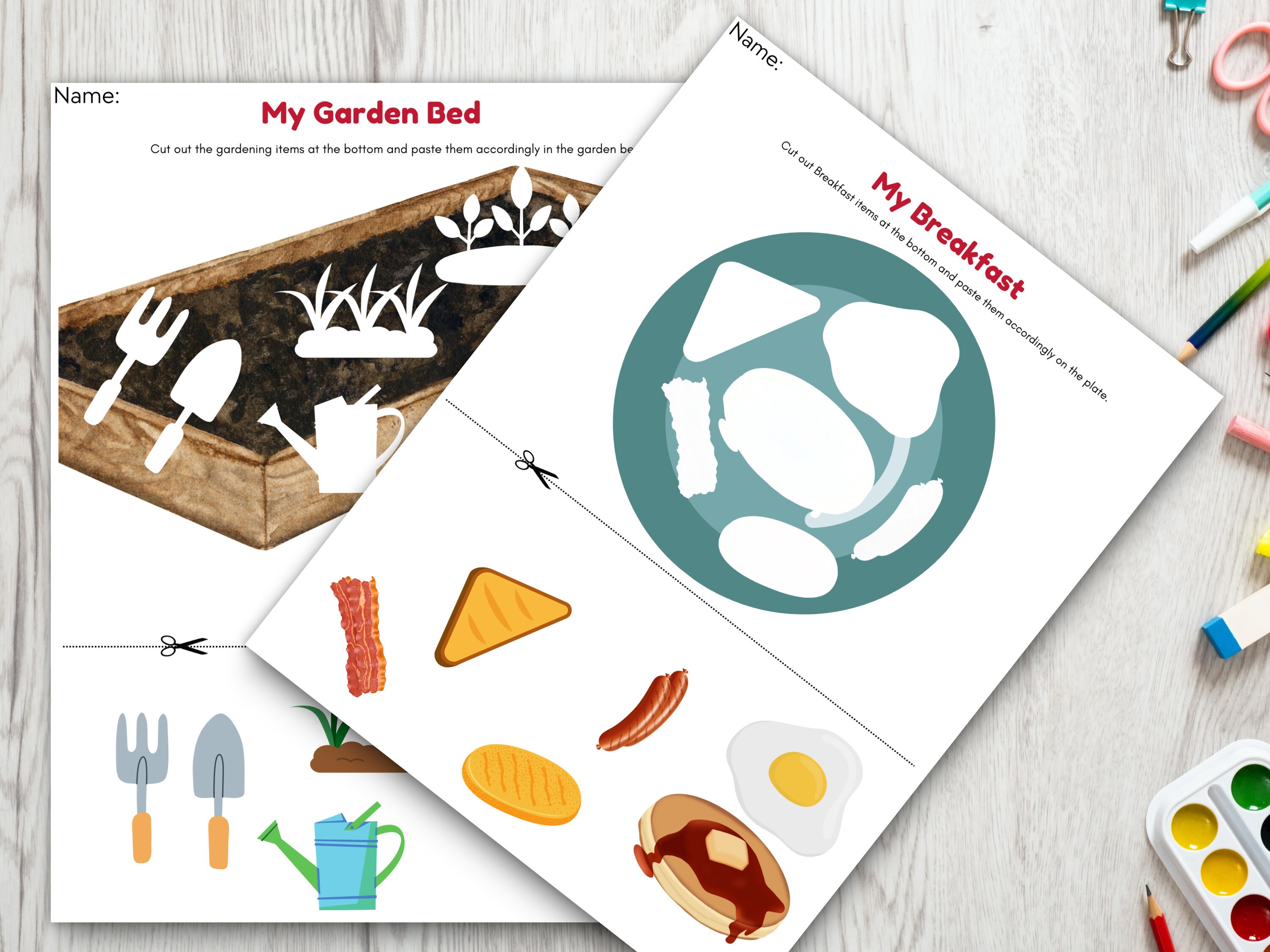 Printable DIY Toddler Cut and Paste, Learning Book, Busy Book ...