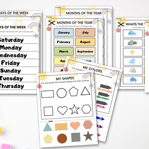 Preschool DIY, Activity Bundle, Cut and Paste Toddler, Montessori ...