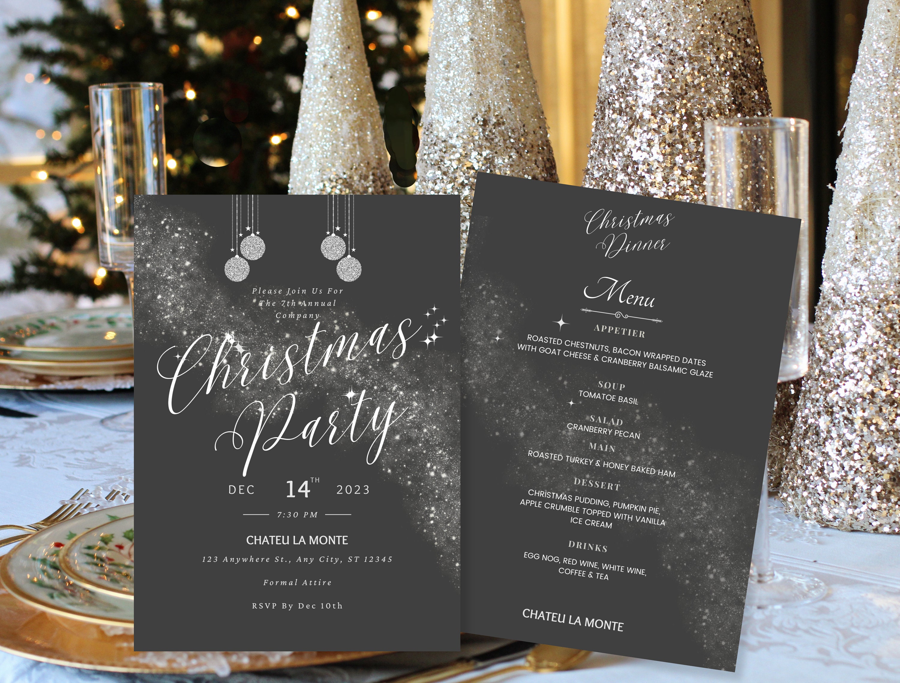 Invite Bundle, Company Party Invite, Holiday Party Template, Formal ...
