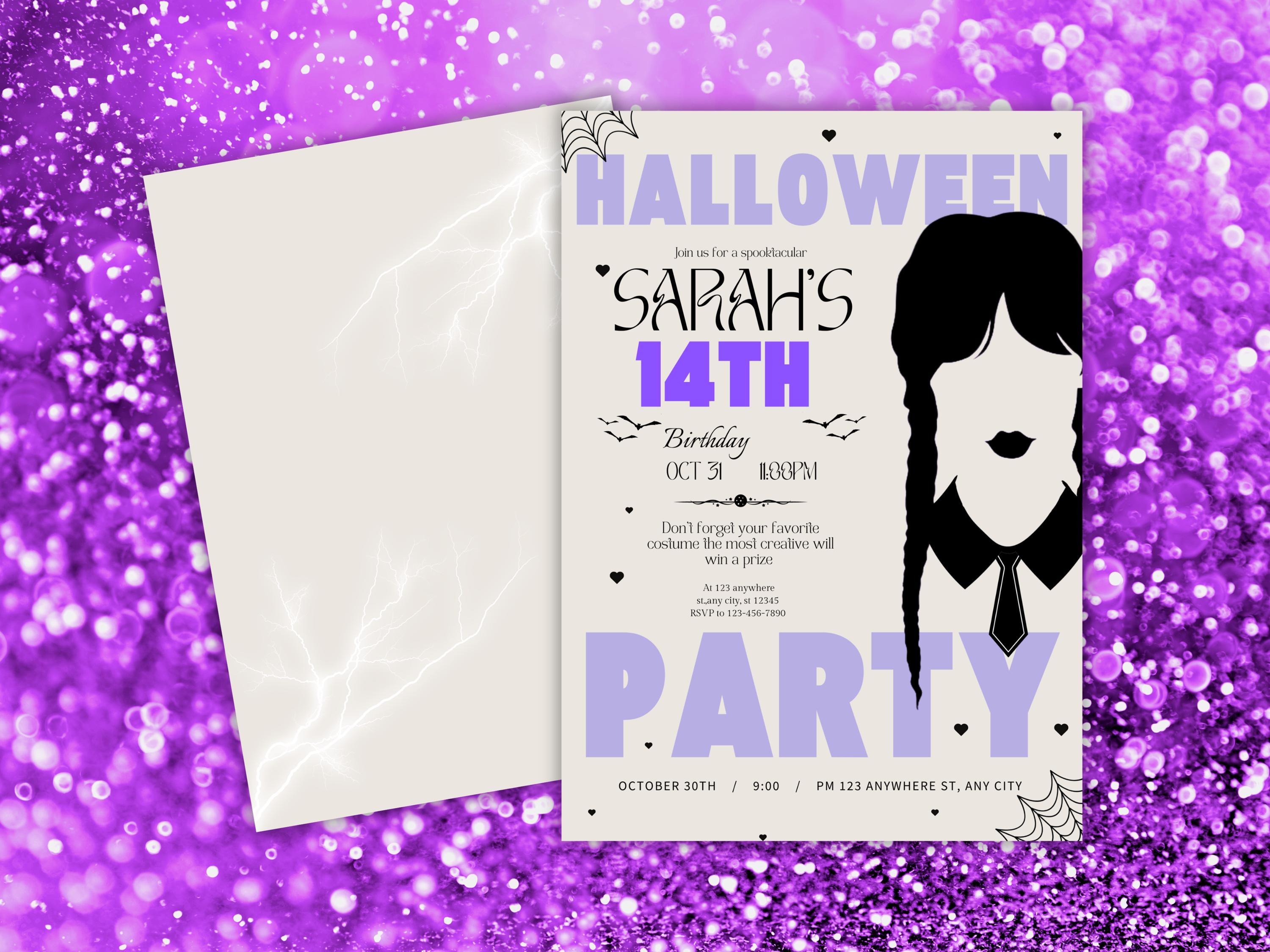 Editable Wednesday Birthday Invitation Template Printable and Digital ...