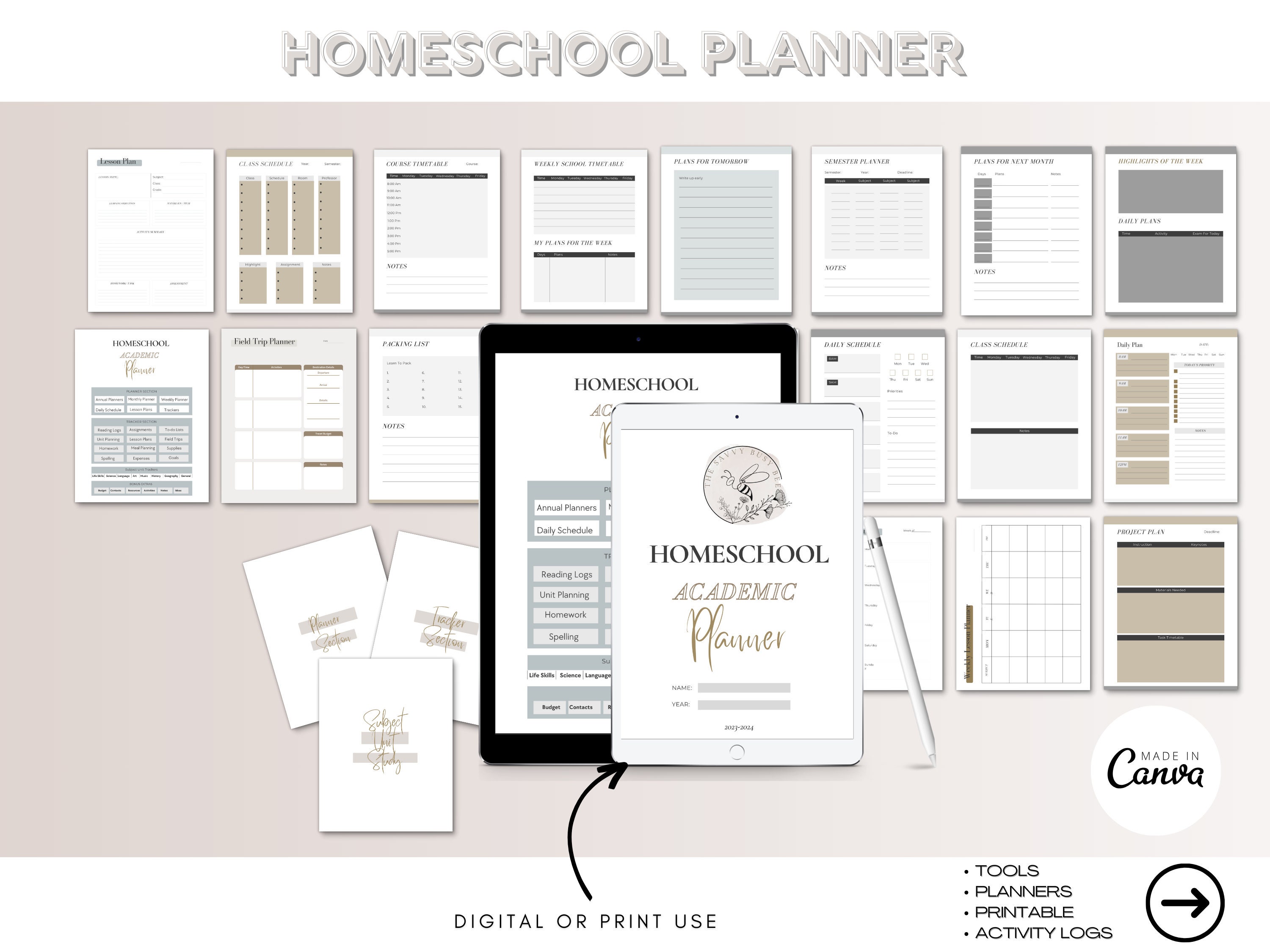 130 Homeschool Academic Planner Lesson Planner Homeschool - Etsy