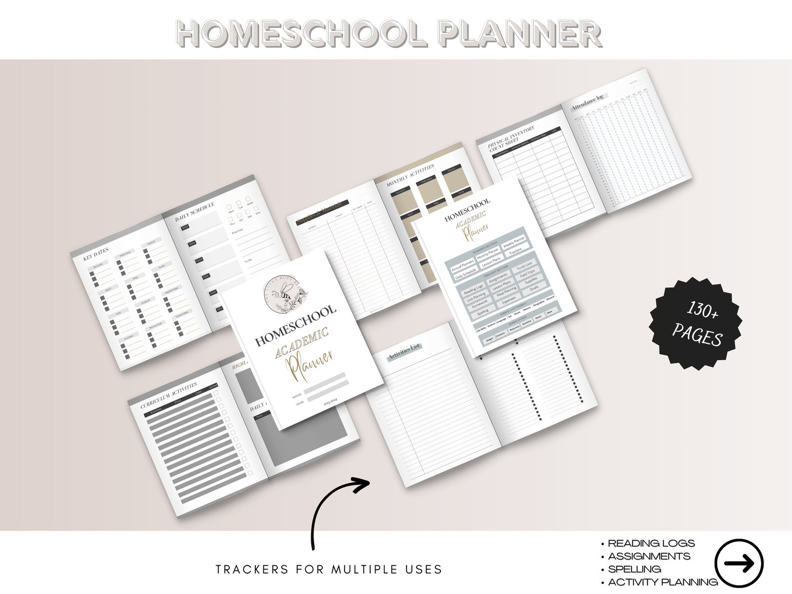 130 Homeschool Academic Planner Lesson Planner Homeschool - Etsy