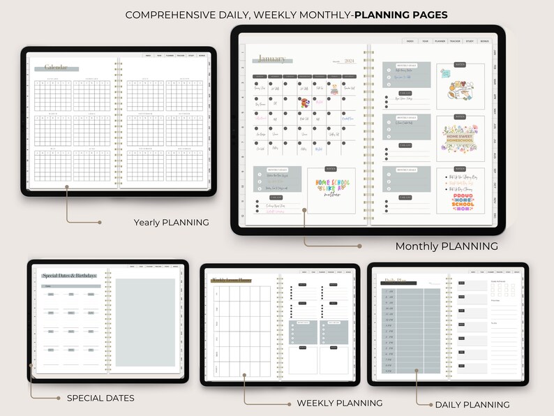 Digital Homeschool Organizer, Digital Planner, Goodnotes Planner ...