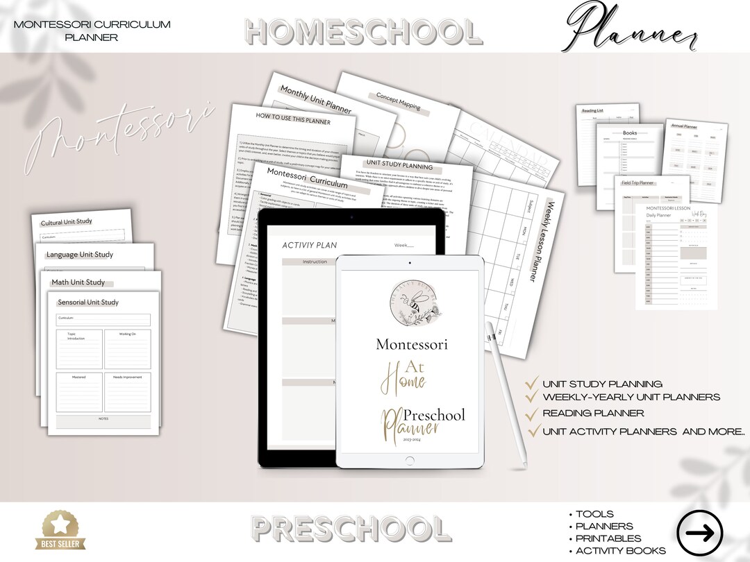 Montessori Homeschool Lesson Planner, Homeschool Calendar, Homeschool ...