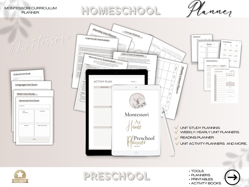 Montessori at Home Preschool Planner, Homeschool Organizer, Planner ...
