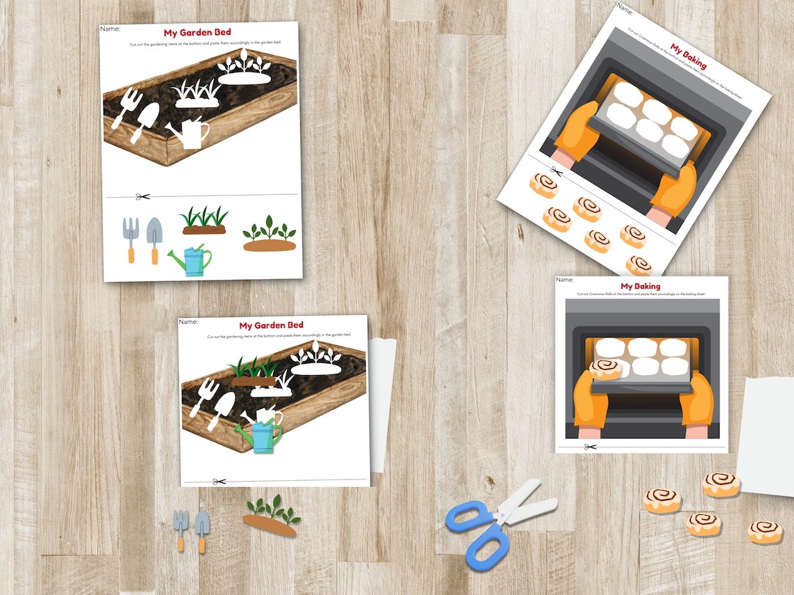 Preschool Cut and Paste Activity Workbook: Montessori Learning (digital ...