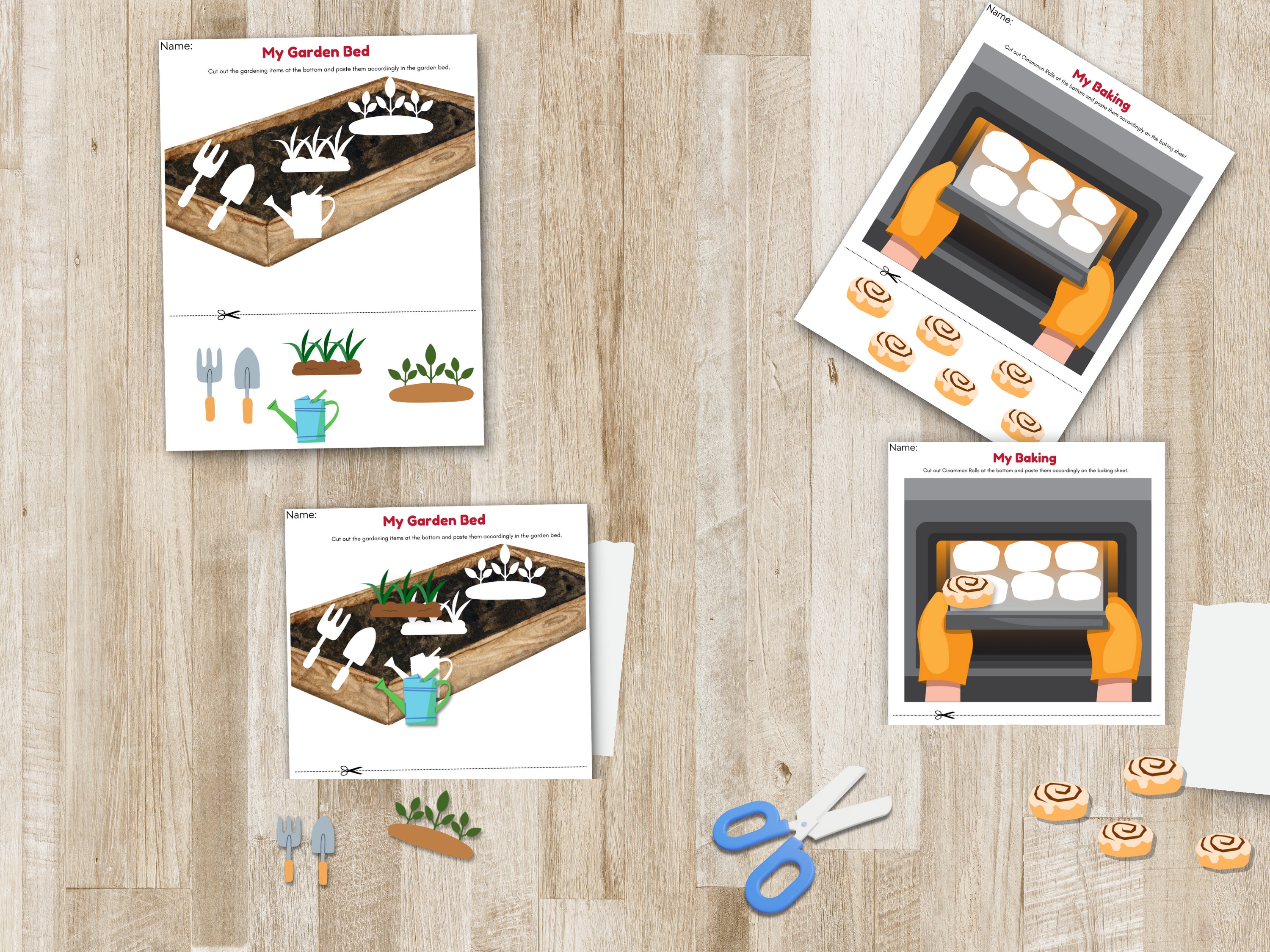 Preschool DIY, Activity Bundle, Cut and Paste Toddler, Montessori ...