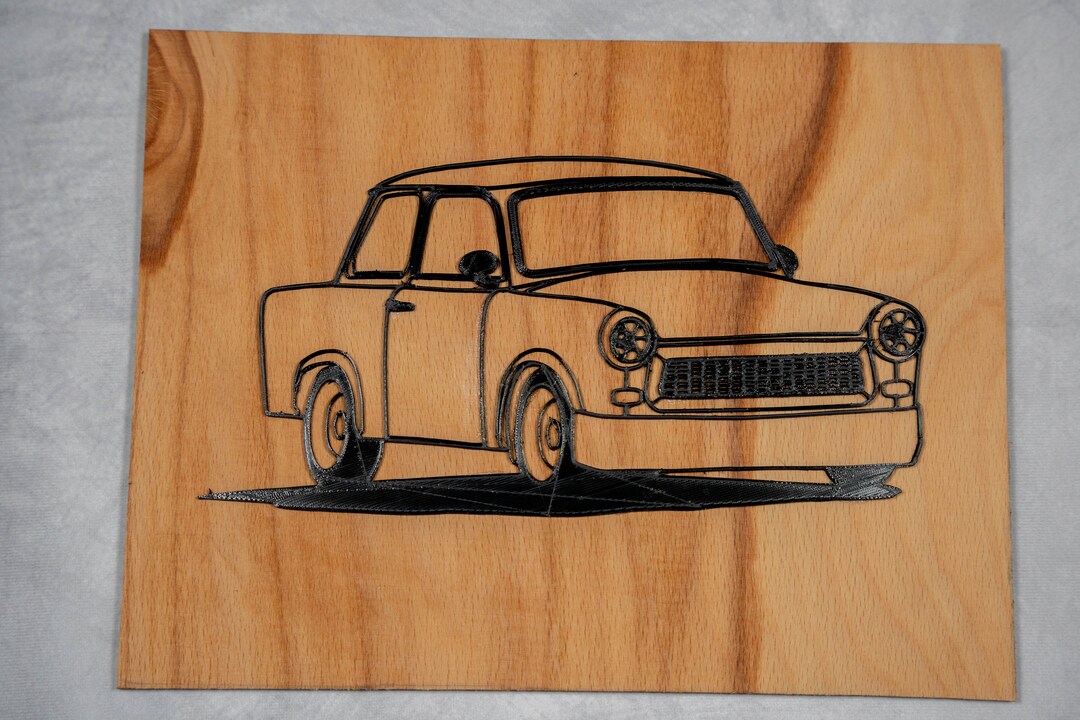3D Print of a Trabant on Wood for Hanging | Wall Picture | Decoration ...