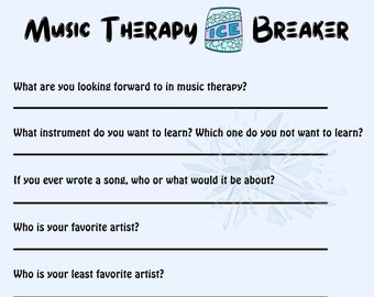 Music Therapy Check-in Worksheet Lavender/blue, Introduction ...