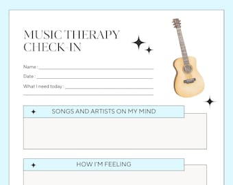 Music Therapy Check-in Worksheet Purple, Introduction Intervention ...