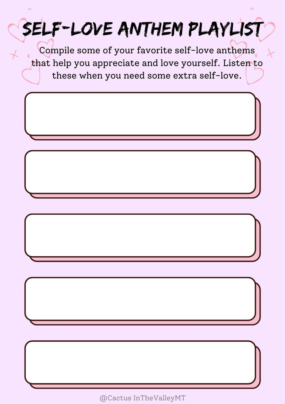 Valentines Self Love Anthem Playlist Building Intervention, Music ...