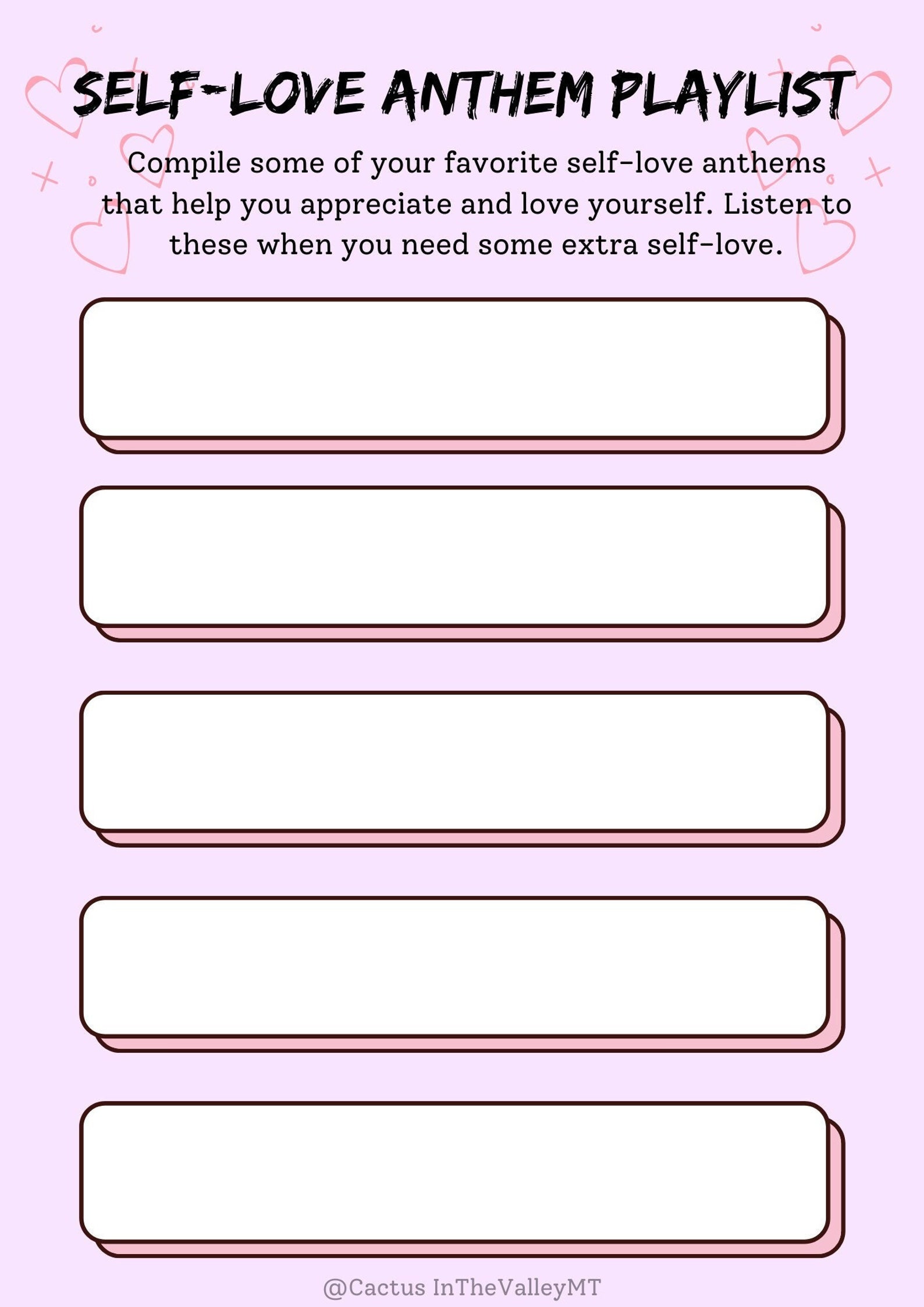 Valentines Self Love Anthem Playlist Building Intervention, Music ...