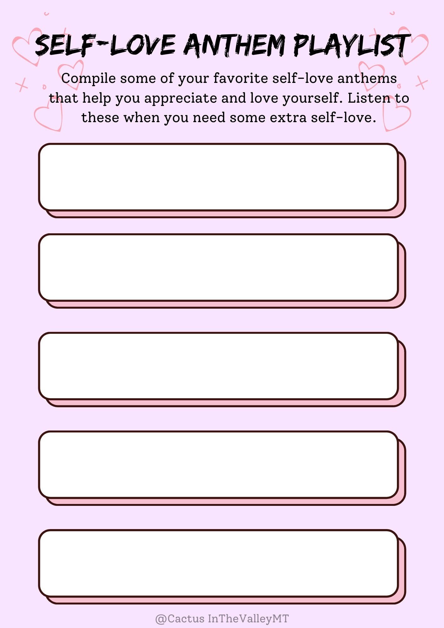 Valentines Self Love Anthem Playlist Building Intervention, Music ...