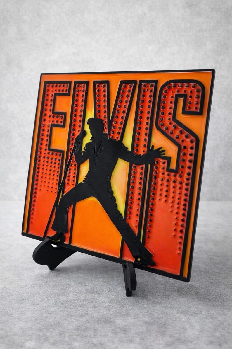 3D Printed Elvis Silhouette Art, Resin Rock & Roll Decor - Etsy