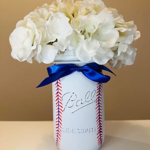 Baseball Mason Jar, Baseball Birthday Decorations, Wedding Centerpiece ...