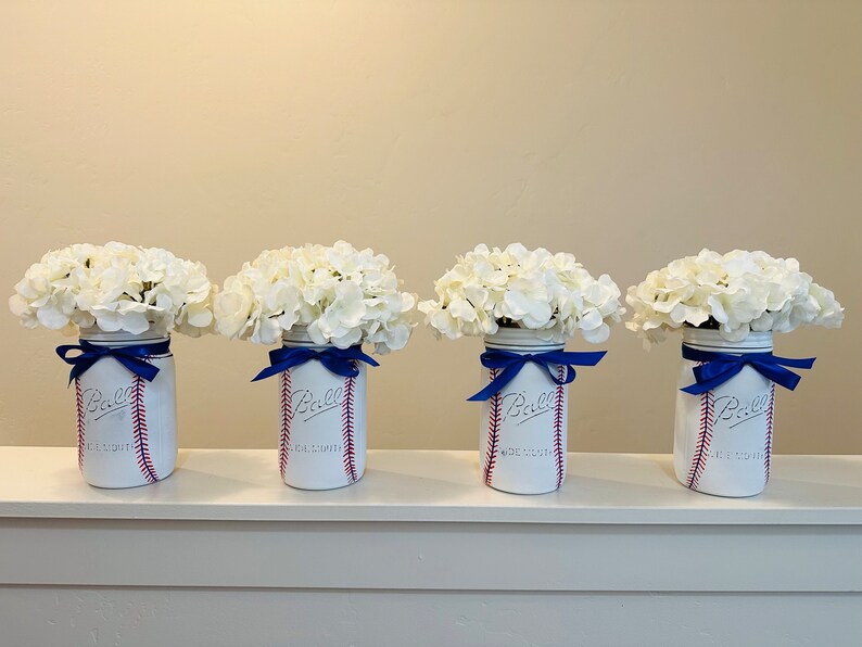 Baseball Mason Jar, Baseball Birthday Decorations, Wedding Centerpiece ...