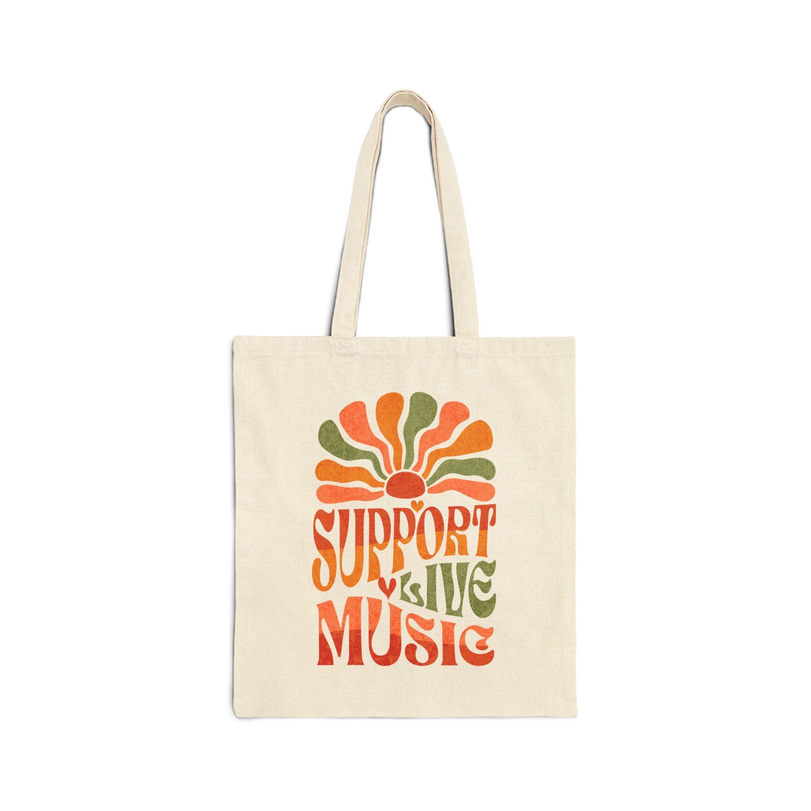 Support Live Music Canvas Tote Bag, Music Lover Eco-friendly Carryall ...