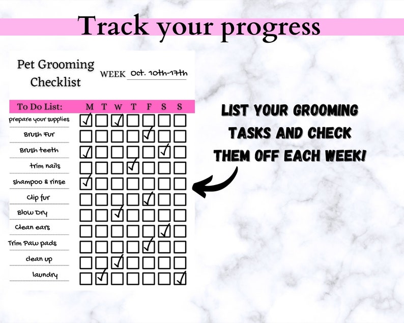 Pet Grooming Checklist, Daily Log Tasks, Pet Stylist Pricing Printable ...