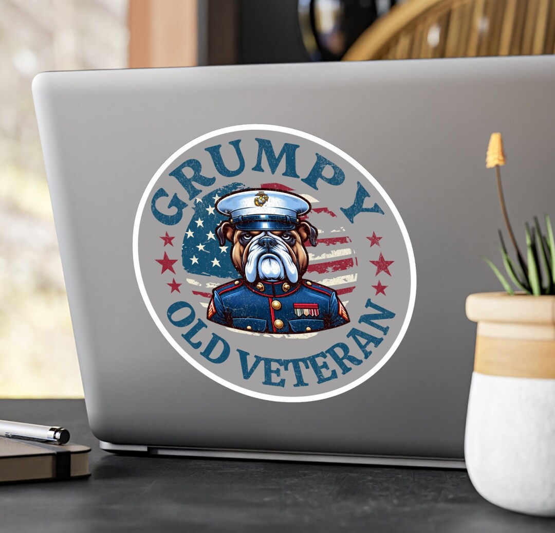 Funny Veteran Vinyl Decal, Grumpy Old Veteran Kiss-cut Vinyl Decals - Etsy