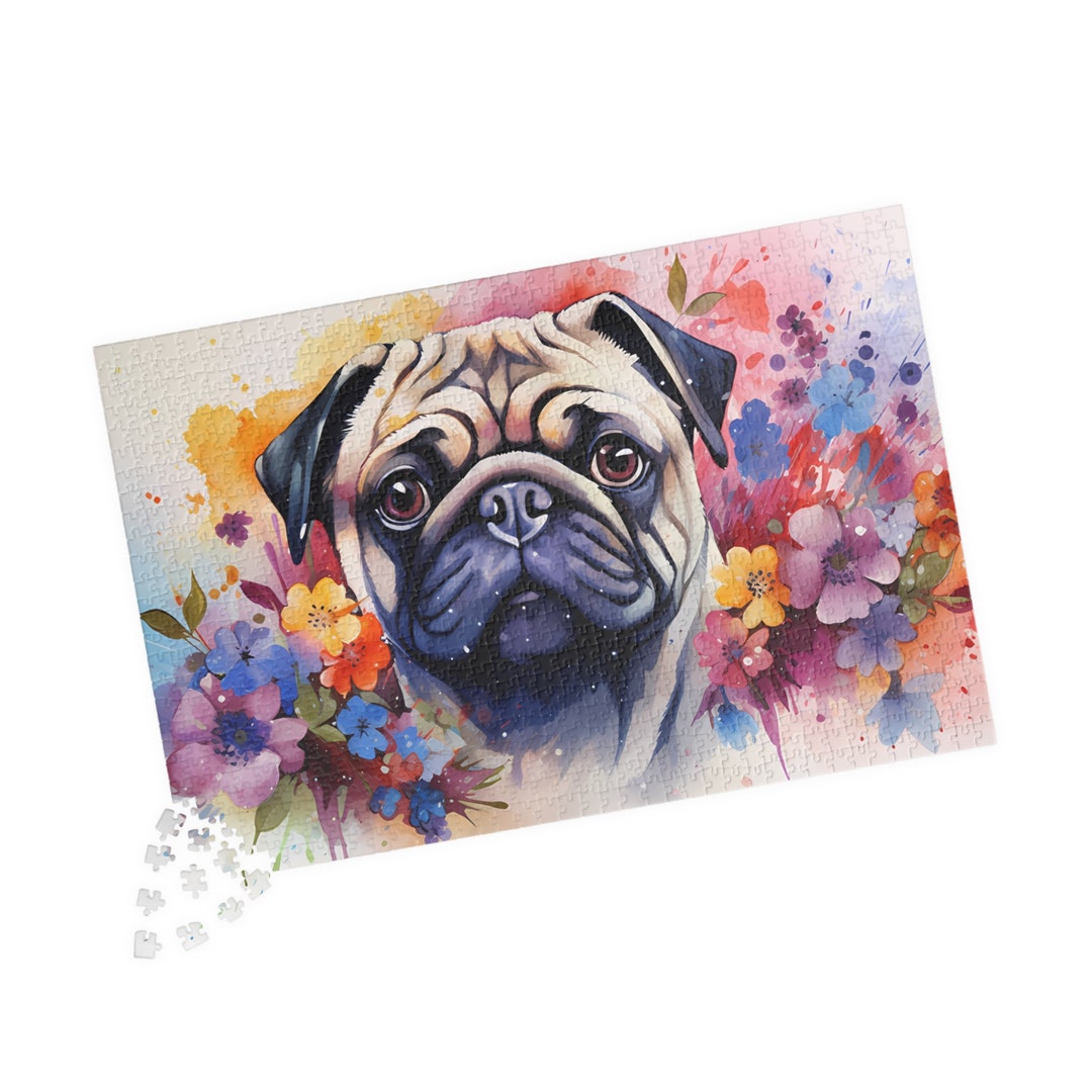 Pug Puzzle, 520 Piece Puzzle, 1014 Piece Puzzle, Cute Pug Puzzle With ...