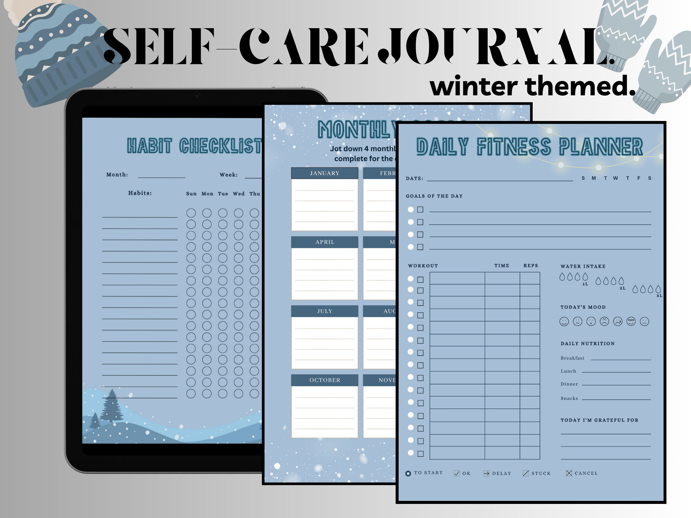 14- Page Self-care Journal | Healthy Lifestyle Printable | Winter ...