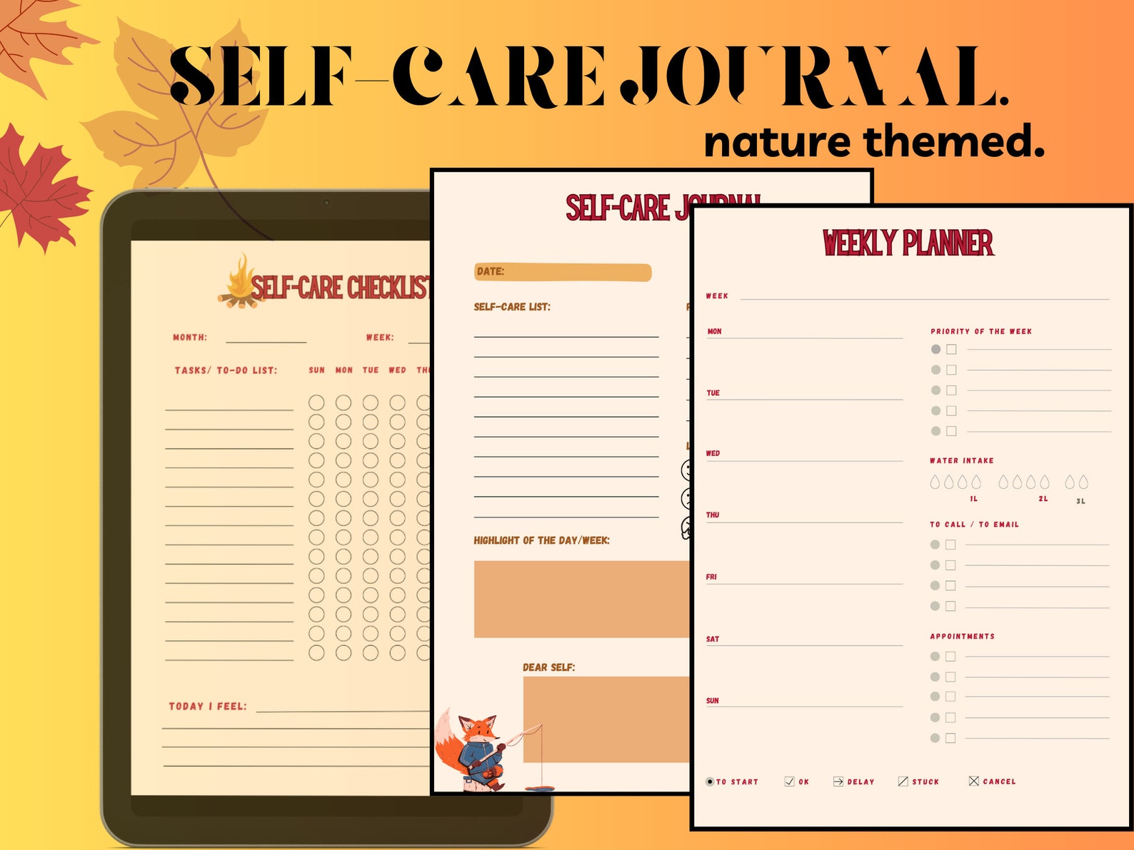 14- Page Self-care Journal | Healthy Lifestyle Printable | Nature ...