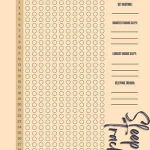 Sleep Tracker | Habit Tracker | Daily or Monthly Tracker | Digital ...