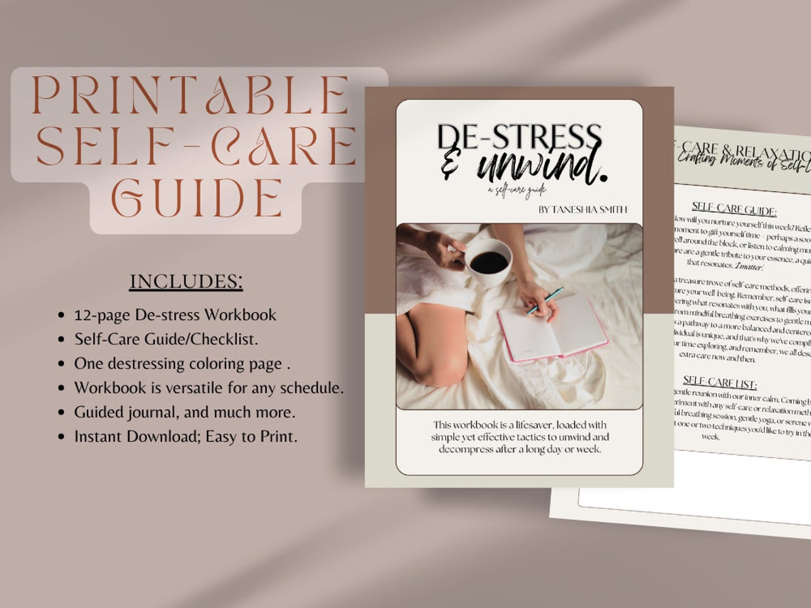 Self-care Printable, Instant Download, Coloring Page, Daily Reflections ...