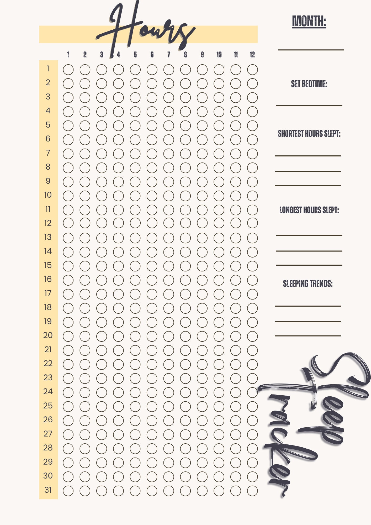 Sleep Tracker | Habit Tracker | Daily or Monthly Tracker | Digital ...