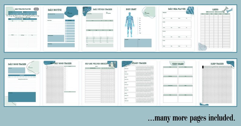 Health & Wellness Planner | Daily Tracker, Fitness Goals (PDF) - Etsy