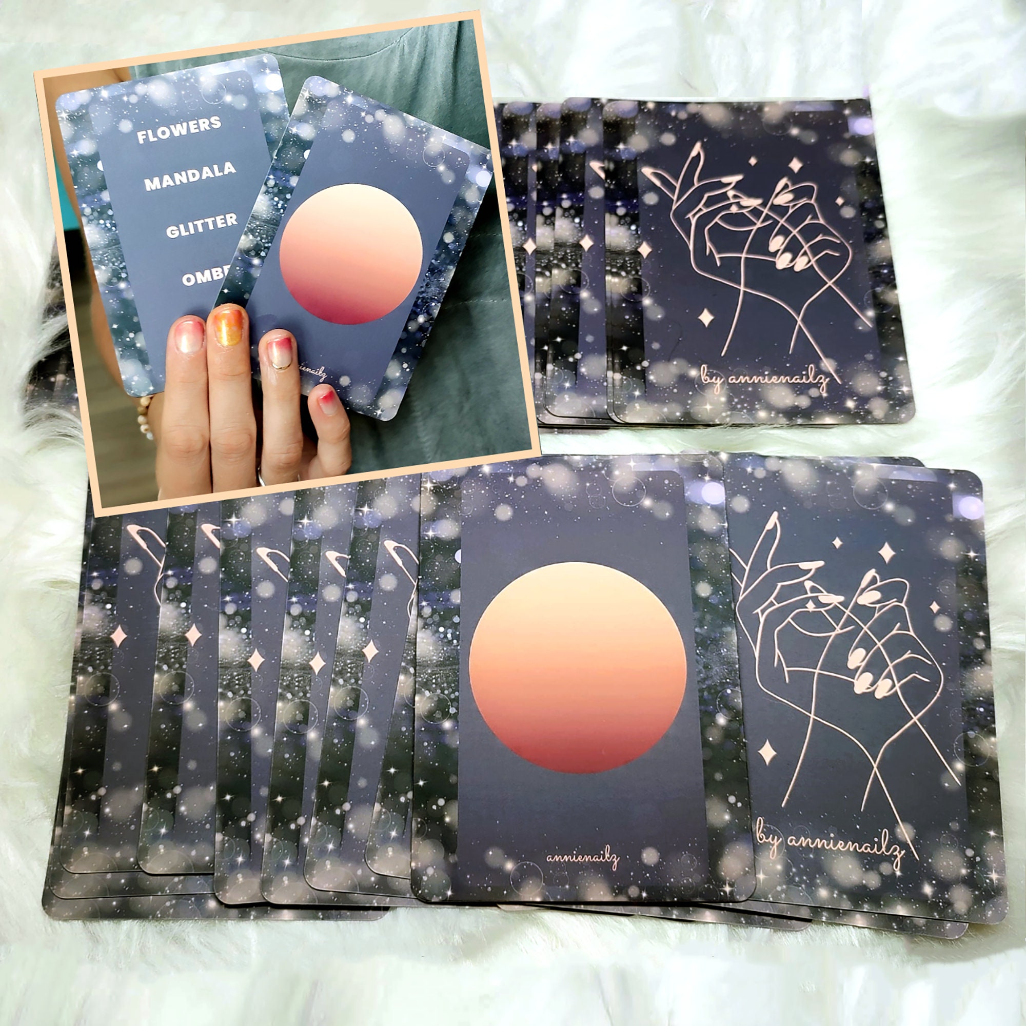 Nail Art Cards, Nail Design Inspirational Deck, Nail Artists Gift, Nail ...