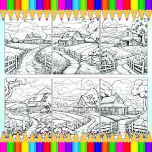 Country Scenes Coloring Pages : Relaxing Page Reclaim Your Peace ...