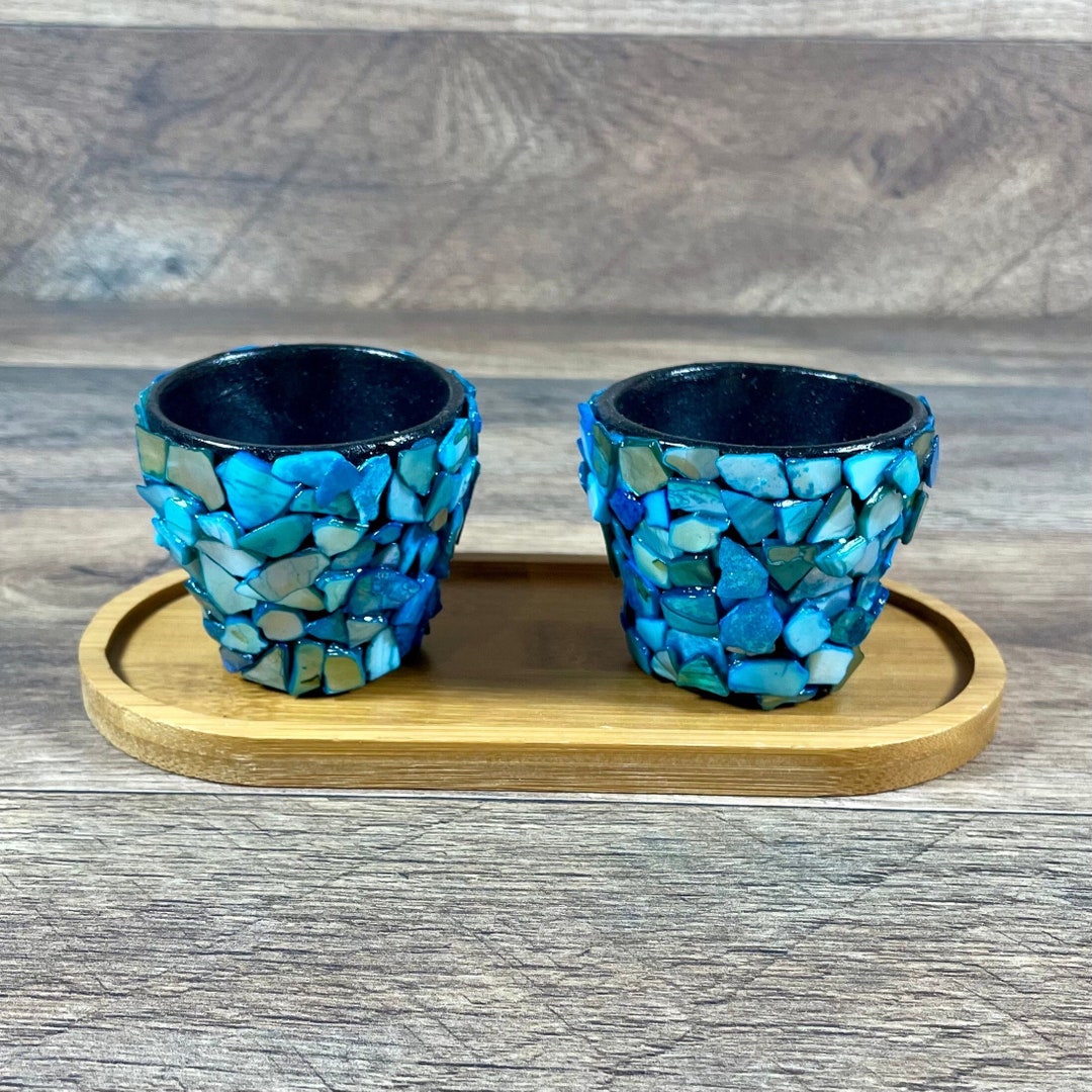 Handmade Aqua Blue Mini Pot Desk Set - Etsy