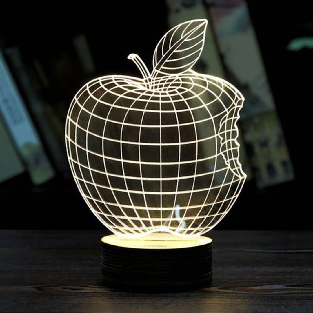 3d Apple Logo Night Light - Etsy