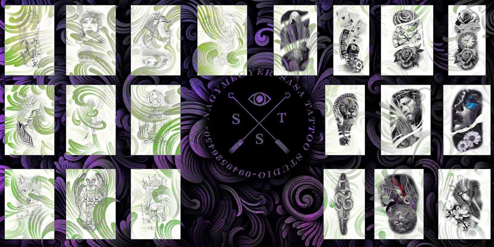 Realistic Tattoo Flash Bundle Tattoo Stencil Flesh Design - Etsy