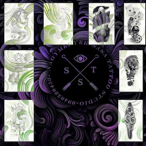 Realistic Tattoo Flash Bundle Tattoo Stencil Flesh Design - Etsy