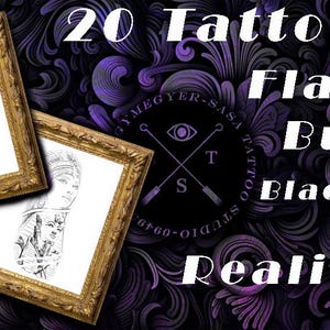 Realistic Tattoo Flash Bundle Tattoo Stencil Flesh Design - Etsy