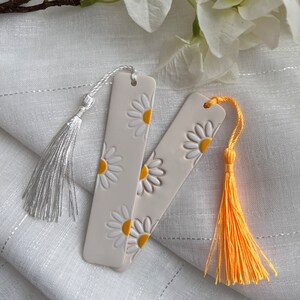 Handmade Polymer Clay Daisy Bookmark: Floral Reading Accessory - Etsy