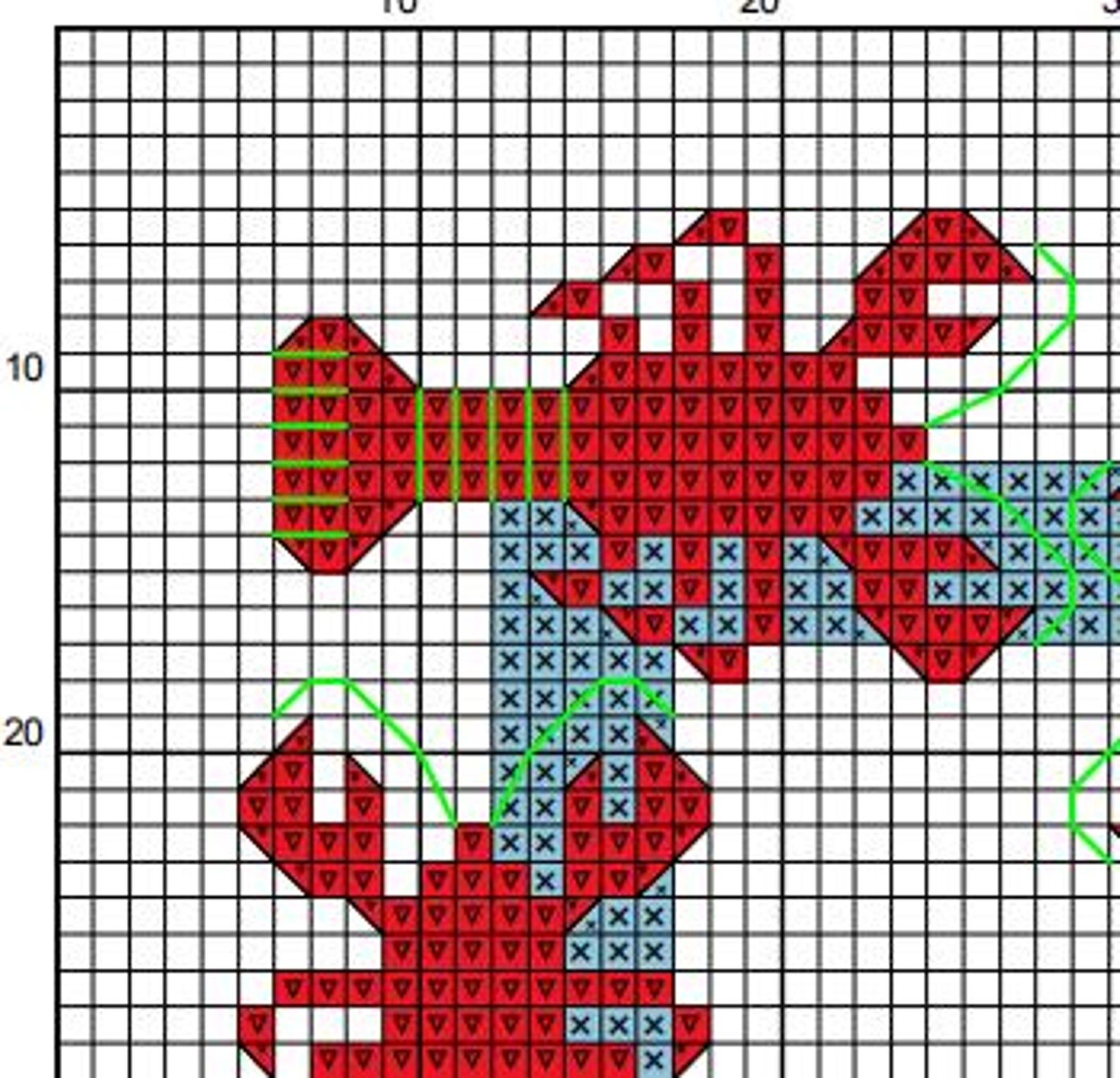 Lobster Border Cross Stitch Pattern – Nautical Coastal Frame Design ...