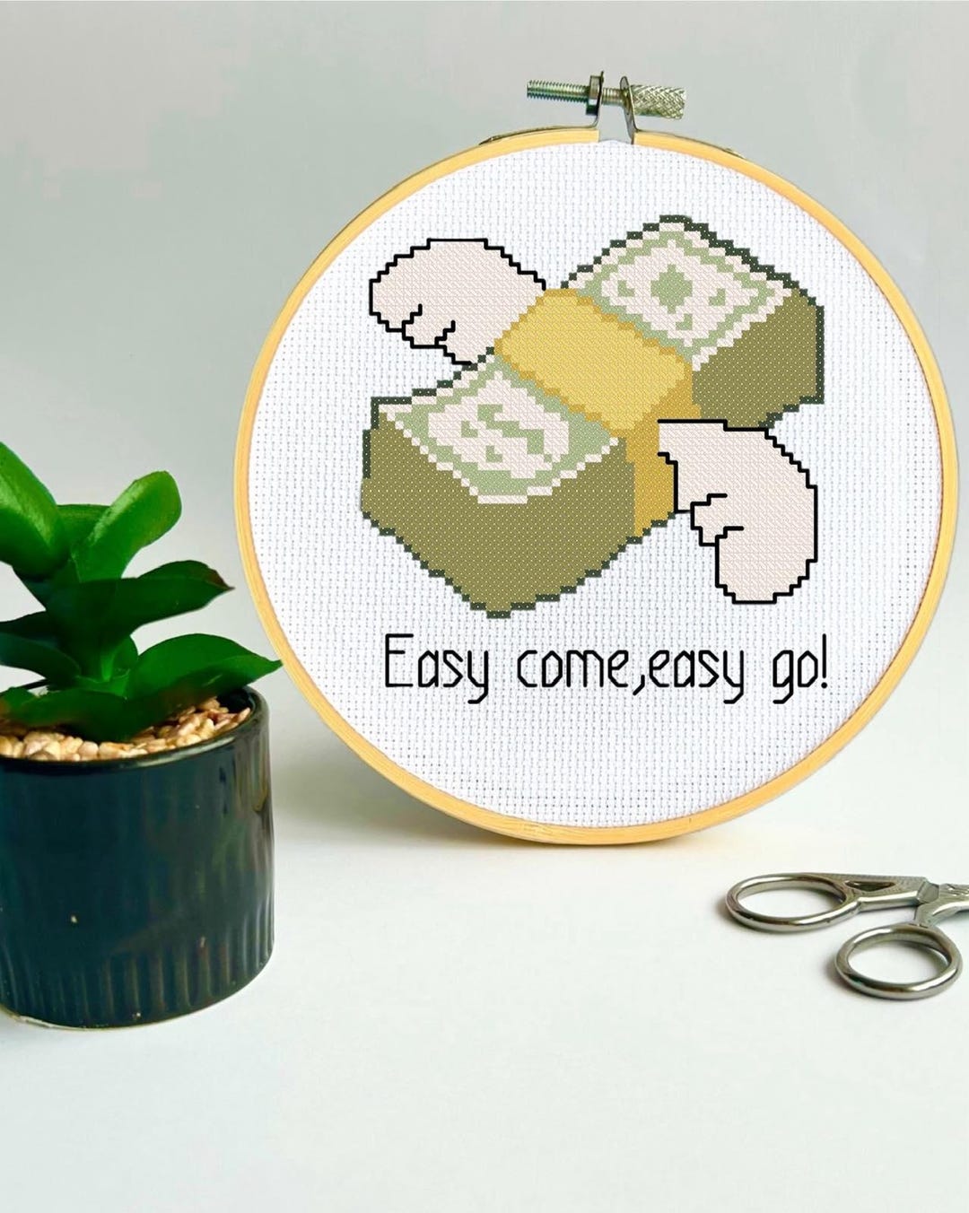 Money Dollar Cross Stitch Pattern, Money Dollars With Wings, Money Pack ...