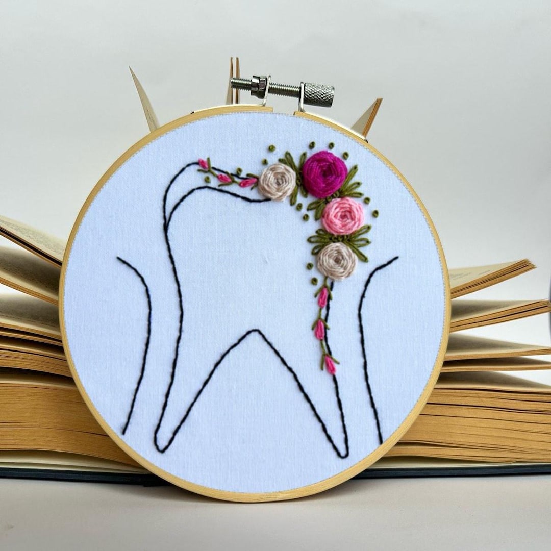 Tooth Embroidery Pattern and Master Class | Digital PDF + Video ...