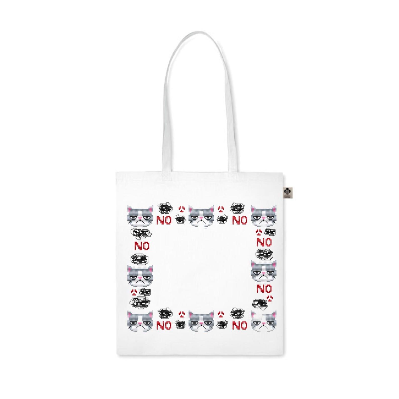 Grumpy Cat Cross Stitch Border Pattern PDF, Funny NO Cat Frame ...